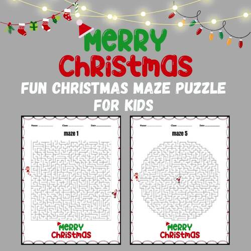 Fun Christmas Maze Puzzle For Kids December Activities Extensive Maze ...