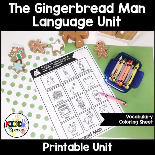 Preschool Speech Therapy Gingerbread Man Language Unit Printable Activities
