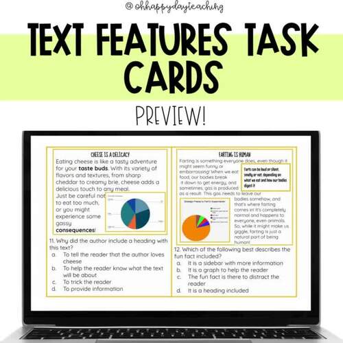 Nonfiction Text Features for Informational Text. Scoot Activity | TPT