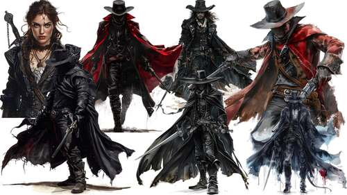 Watercolor Vampire Hunters Clipart Set of 20 Files by ArtisticTimberStudio