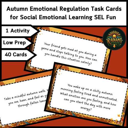 Autumn Emotional Regulation Task Cards for Social Emotional Learning ...