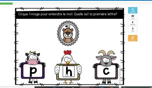 French Boom Cards I La Lettre Initiale I Animal Edition | TPT