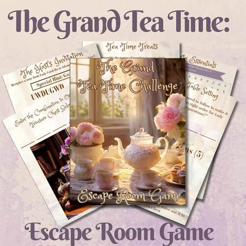 The Grand Tea Time Escape Room Printables | Digital Puzzle Games for ...