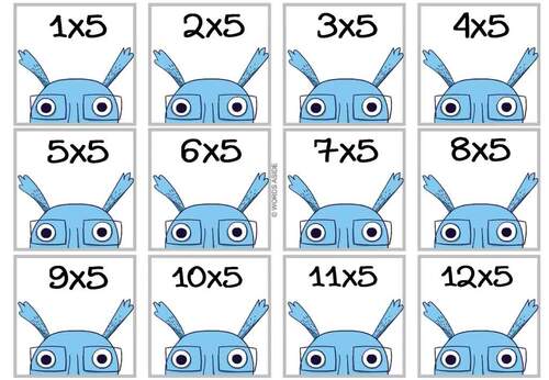 Monster Math Facts Multiplication Cards by Words Aside | TPT