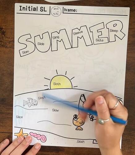 Articulation Coloring Sheets | Consonant Blends | Summer by Speech with ...