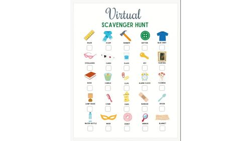Virtual Scavenger Hunt Printable PDF by Mom Money Map | TPT