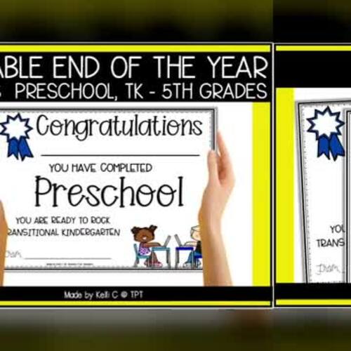 EDITABLE End of the Year Award Certificates Preschool PreK TK ...