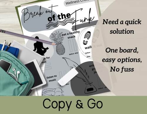 New Years Wellness 2025 SEL Choice Boards PRINTABLE for Middle and High ...