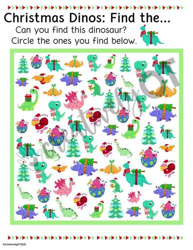 Christmas Dinosaur Occupational Therapy Packet by Creatively OT