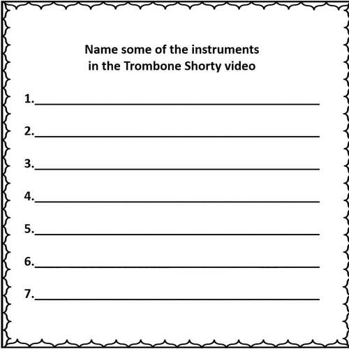 Black History Music Bundle, Trombone Shorty, Music Write the Room