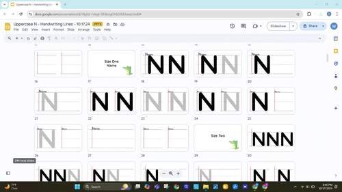 Dotted Handwriting Paper Uppercase N | Primary Lined Writing Practice ...