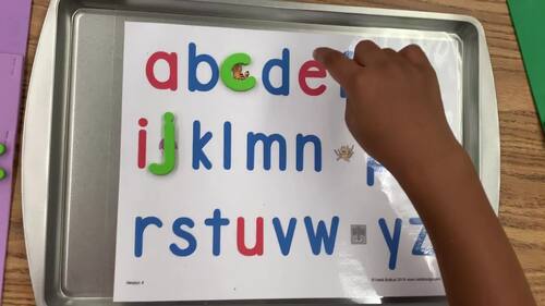 Beginning Sounds Cookie Sheet Center with ABC Song Clues for Magnetic ...