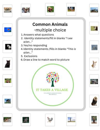 Animals Worksheets- identifying and labelling 20 common animals | TPT