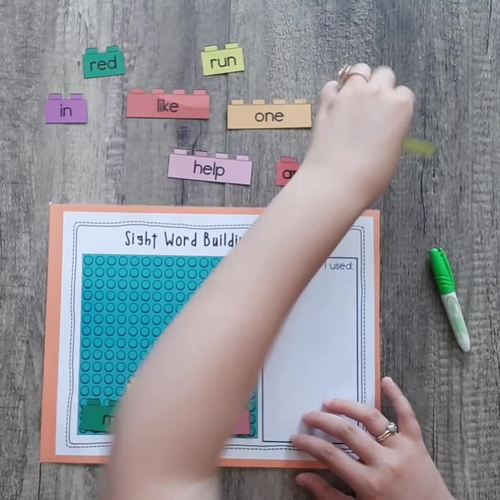 Sight Word Building Blocks Literacy Center for Kindergarten | TPT