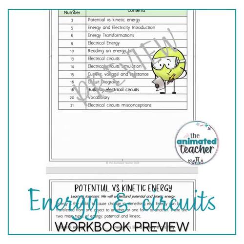 Energy types and energy transformations worksheets by The Animated Teacher
