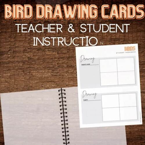 Birds Drawing Task Cards & Sketchbook, High & Middle School Art Drawing