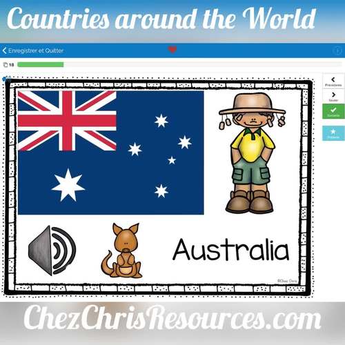 Learn 20 countries with Boom Cards™: Look, Listen and Read ! by Chez Chris