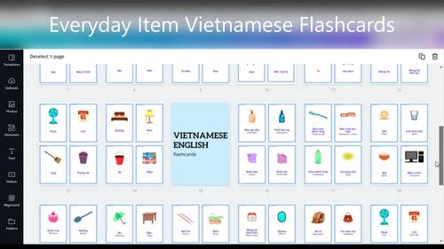 VIETNAMESE EVERYDAY ITEMS FLASH CARD | vietnamese flashcards everyday ...