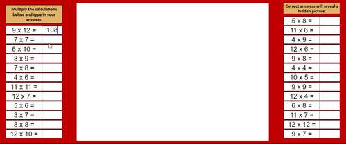 Santa Gnome Multiplication to 12 Pixel Art by Juliane Hodkinson | TPT