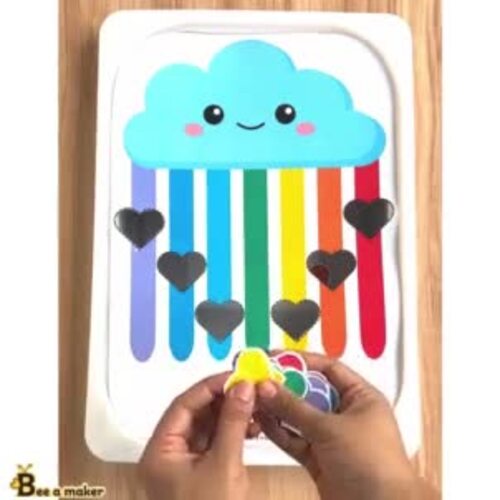 Rainbow- color sorting flisat or trofast insert toddler or montessori ...