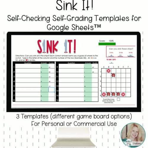 Editable Game Template for Google Sheets - Digital Activity - Self-Checking