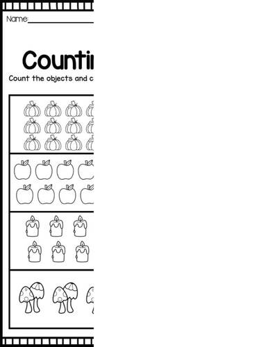 Counting Up to 20 Objects Worksheets Fall Theme by Kidzvilly | TPT