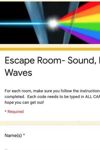 Waves Digital Escape Room, Waves Breakout Room, Test Prep, Digital Learning