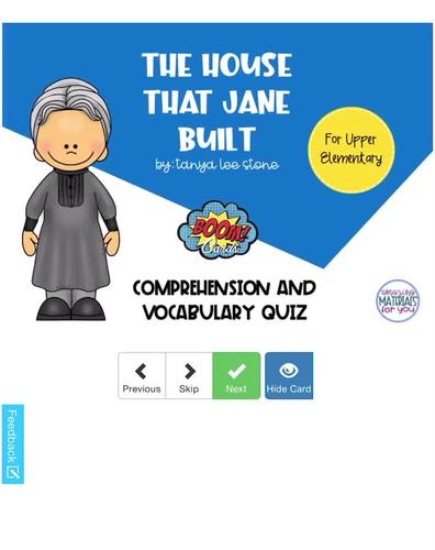 Boom Learning℠ Book Companion | The House That Jane Built | TPT