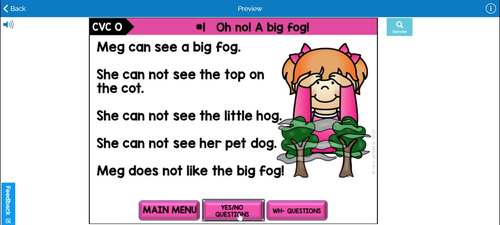 Short Vowel CVC O Words Decodable Fluency Passages BOOM Cards™ by Mrs ...