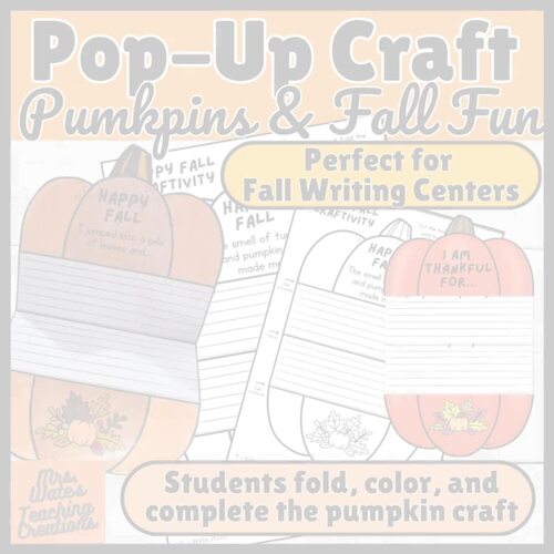 Fall Pumpkin & Thanksgiving Pop-Up Craft & FUN Halloween Writing Worksheets