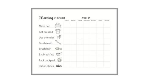 Kids Morning Routine Checklist Printable PDF by Mom Money Map | TPT
