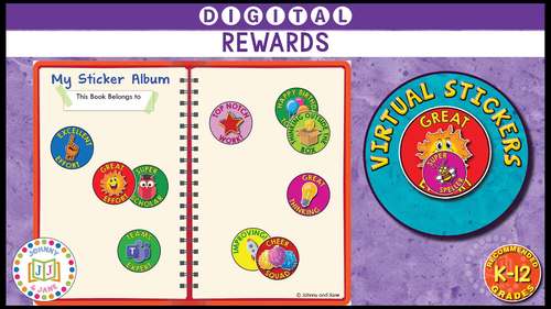 Digital Reward Circle Stickers for Distance Learning - Motivational