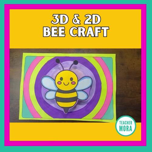 2D & 3D Bee Craft with Sunglasses | Spring Craft Activity | Insect Art