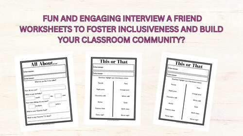 First Day of School Interview A Friend, A Classmate, Community Building ...