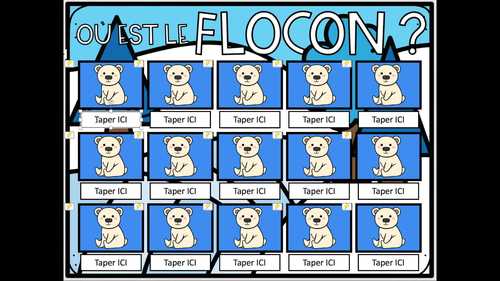 French Winter EDITABLE Digital Game - Où est le flocon? | TPT