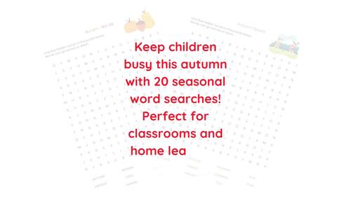 Autumn Word Searches Workbook – 20 Fun Fall Puzzles for Grades K–2