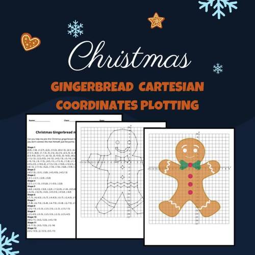 Plotting Points On A Cartesian Coordinate Plane Christmas Gingerbread Geometry