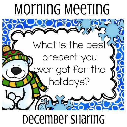 Sharing & Discussion Morning Meeting Cards- Holidays/ December | TPT
