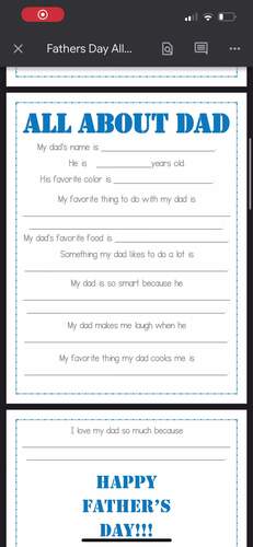 Father's Day Interview (Included Dad, Uncle, Grandpa, Papa) | TPT