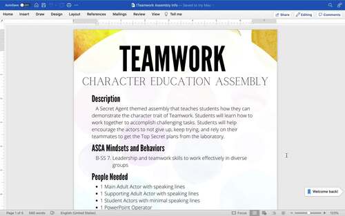 Teamwork Character Education Assembly by The Feelings Show | TPT