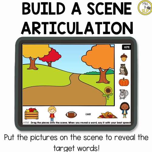 Fall Articulation Build a Scene - Digital Boom Cards by Miss B SLP