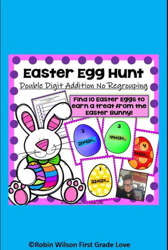 Easter Egg Scavenger Hunt Double Digit Addition No Regrouping | TPT