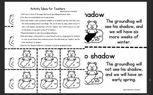 Groundhog Day Activities Shadow Prediction + Graphing PreK ...