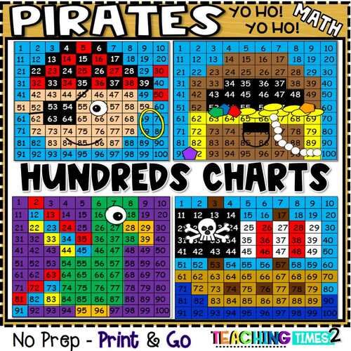 Hundreds Chart | Pirates | Math Centers | Color By Number | Number Order
