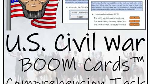 American Civil War BOOM Cards™ Comprehension Activity 3rd Grade & 4th Grade