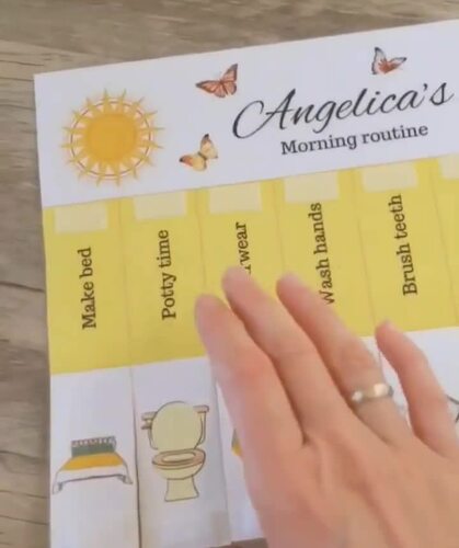Canva editable morning & bedtime routine flip chart kids toddler ...
