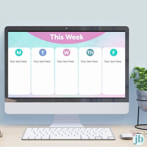 Daily Agenda Slides - Editable Google Slides Templates - Blue Pink ...