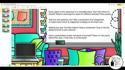 Virtual Classroom Templates on Google Slides for Middle School Distance ...