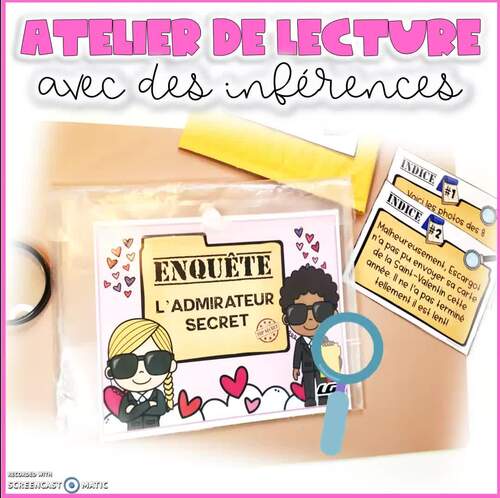 French Reading Detective Game | Atelier de lecture avec inférences Enquête