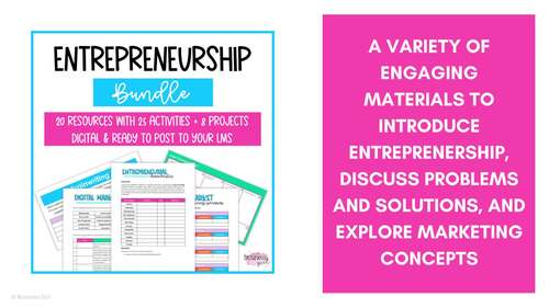 Entrepreneurship Activities and Projects Mega Bundle by Business Girl